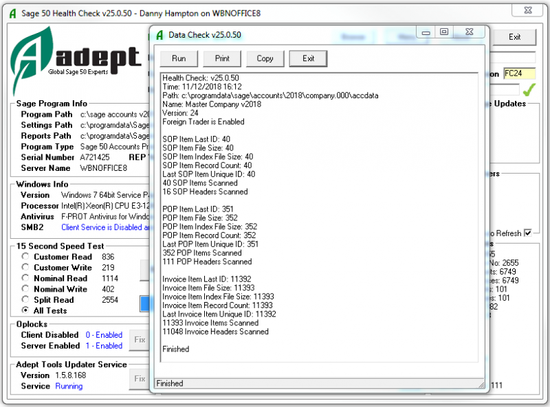 Adept Sage 50 Health Check - WagesbyNet Ltd